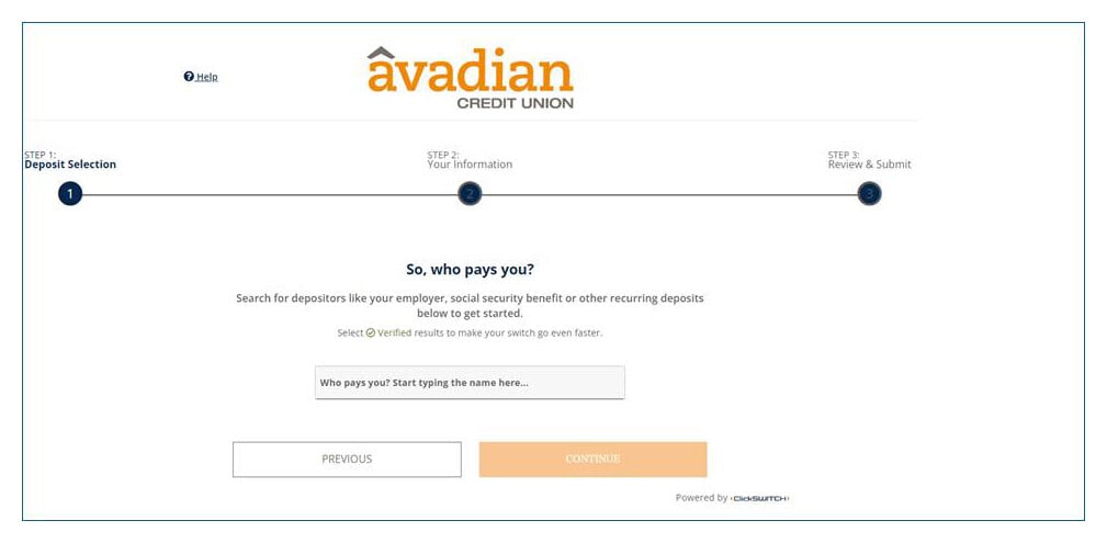 ClickSWITCH Makes Switching Your Direct Deposit to Avadian a Breeze